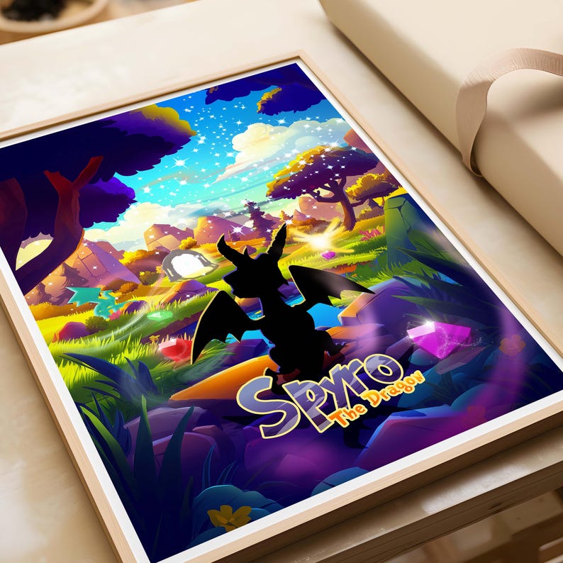 Spyro Print, Spyro the Dragon Poster, Game Print, Game Posters, Video ...