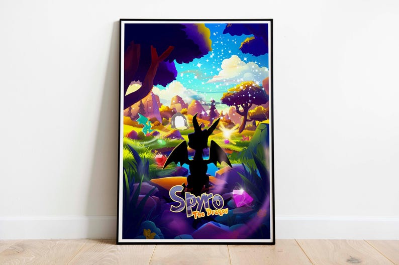 Spyro Print, Spyro the Dragon Poster, Game Print, Game Posters, Video ...