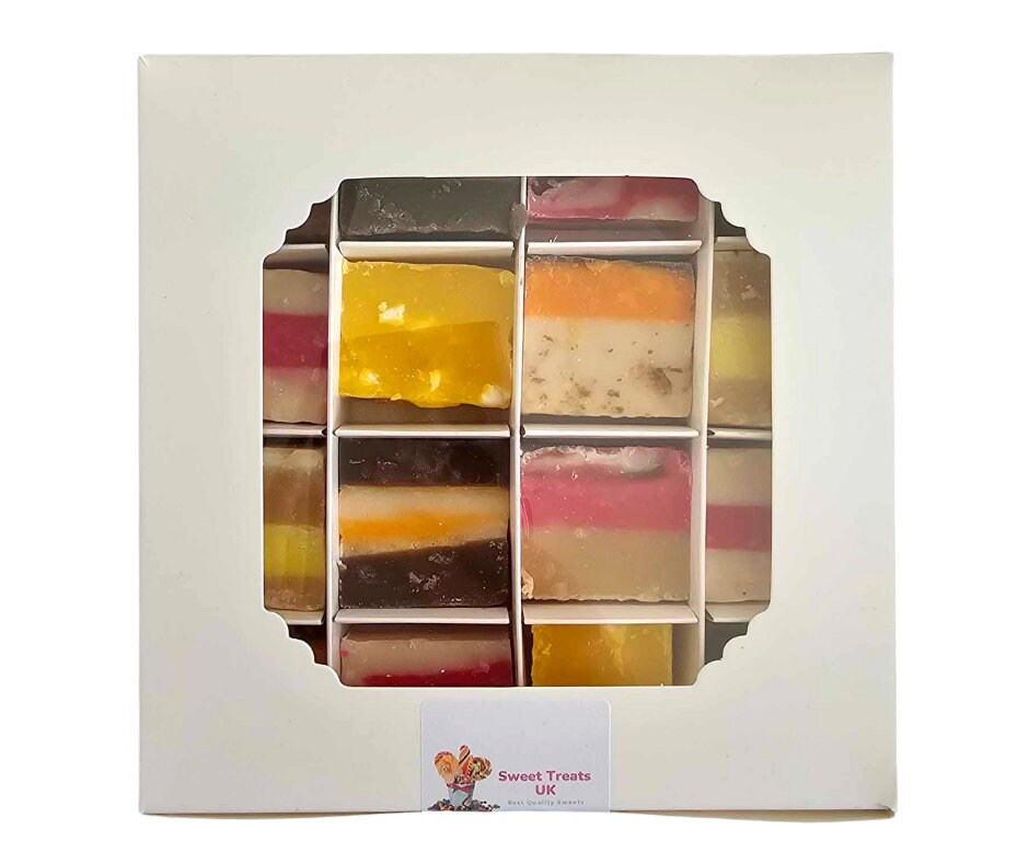 The Fudge Factory Handmade Fudge Box 8 Different Flavours, Ideal for a Gift, Ideal for Fudge ...
