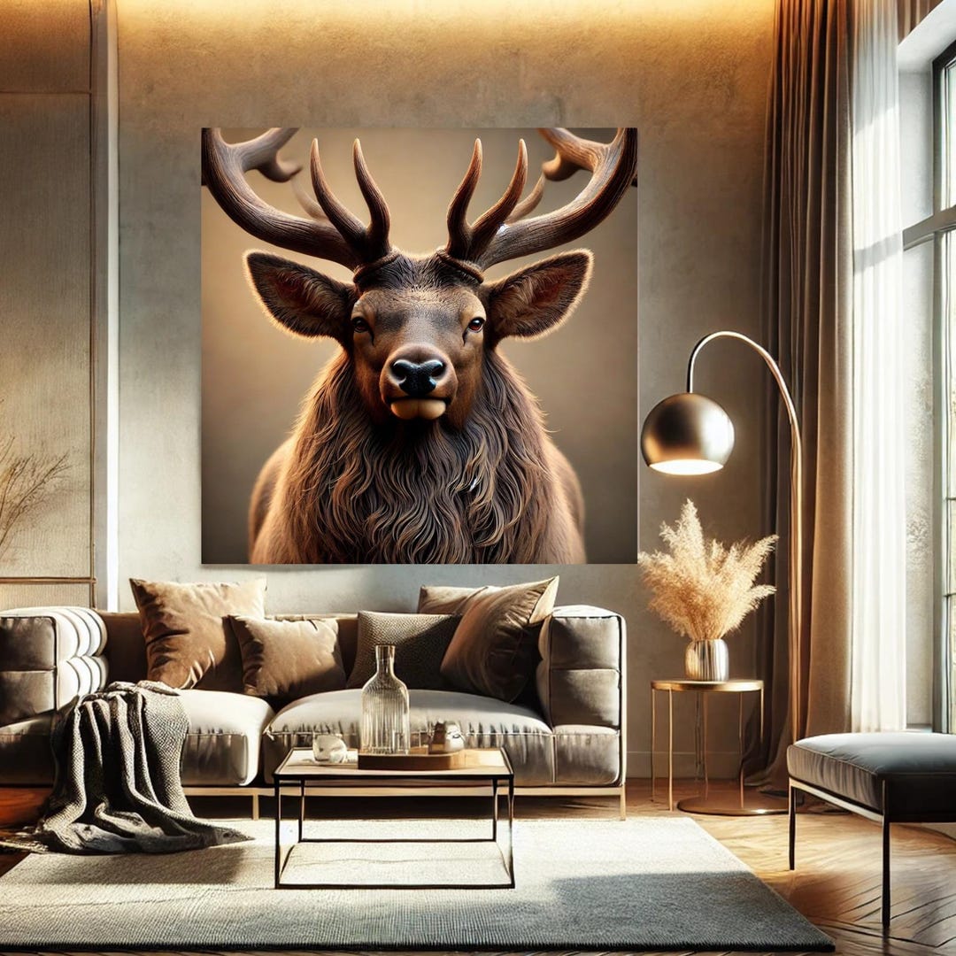 Majestic Deer Printable Poster Rustic Wildlife Digital Art Nature ...