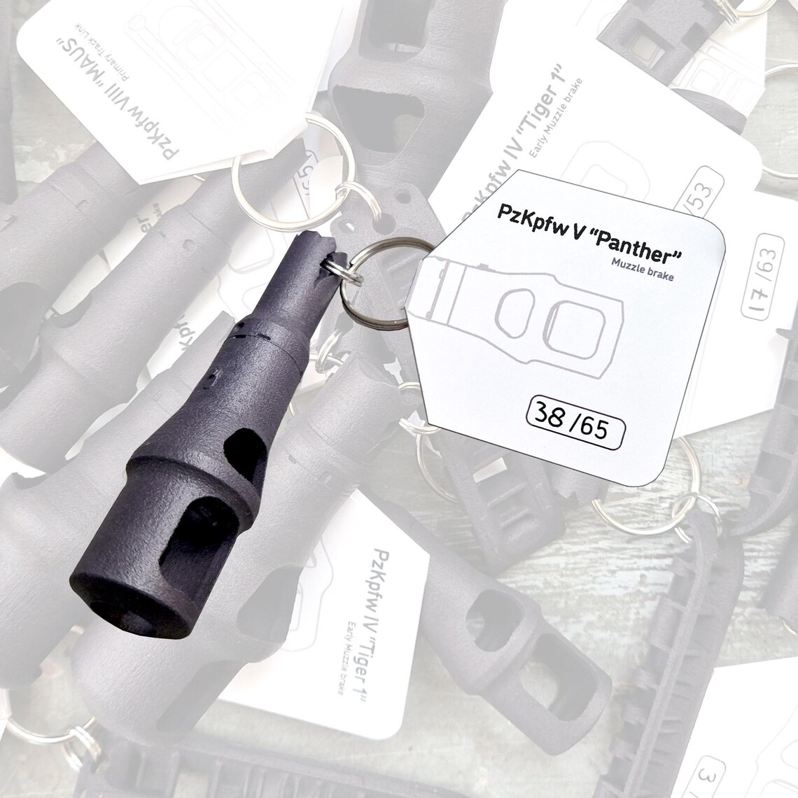 Panther Tank Muzzle Brake Keychain – WWII German Late-war Model ...