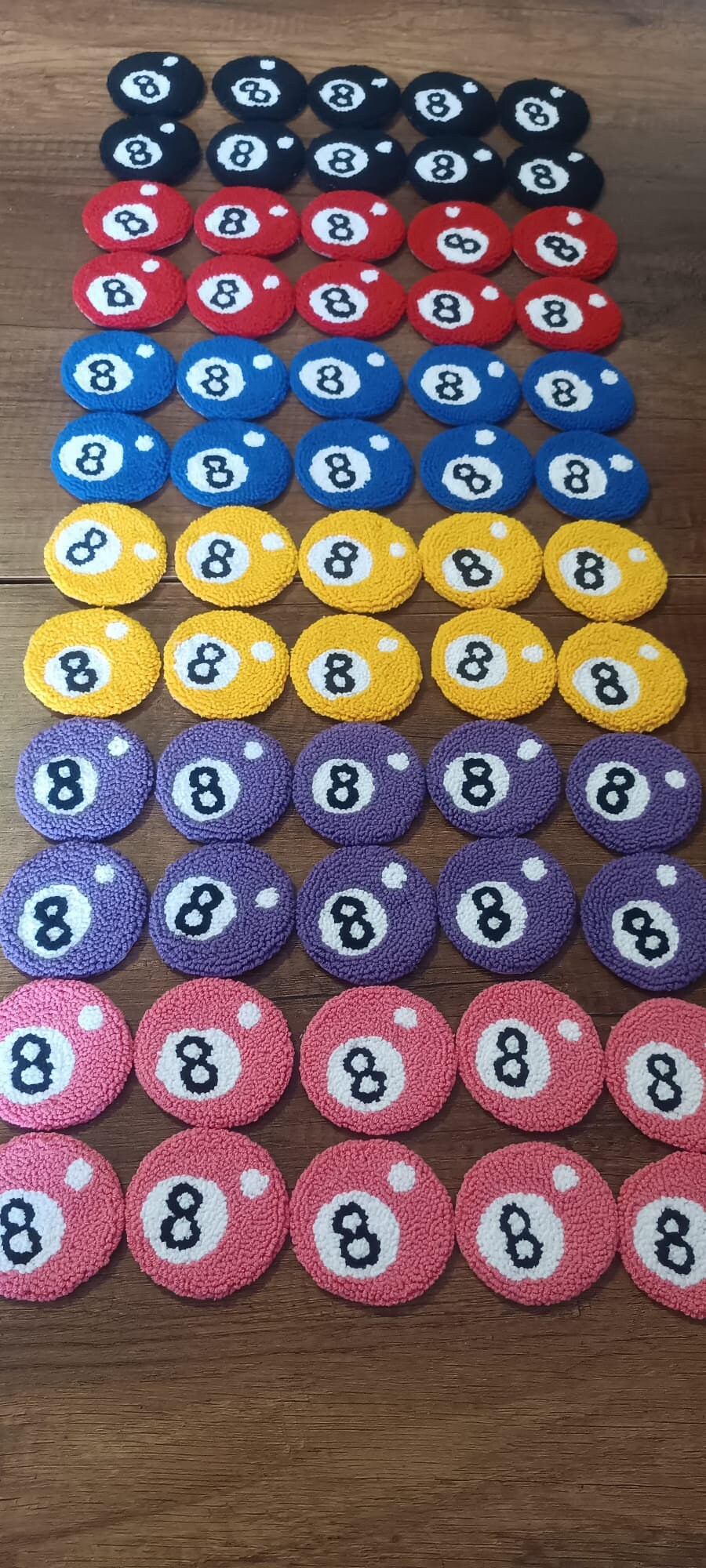 Set of 2 / Magic 8 Ball Car Coasters, Punch Needle Art, Car Coaster ...