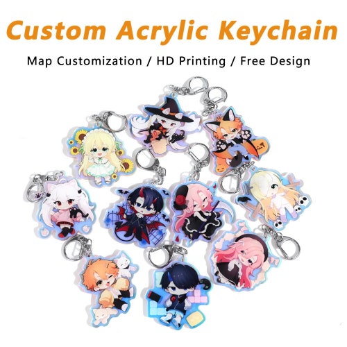 Custom Anime Acrylic Keychain Cartoon Logo Photo Key Chain - Etsy