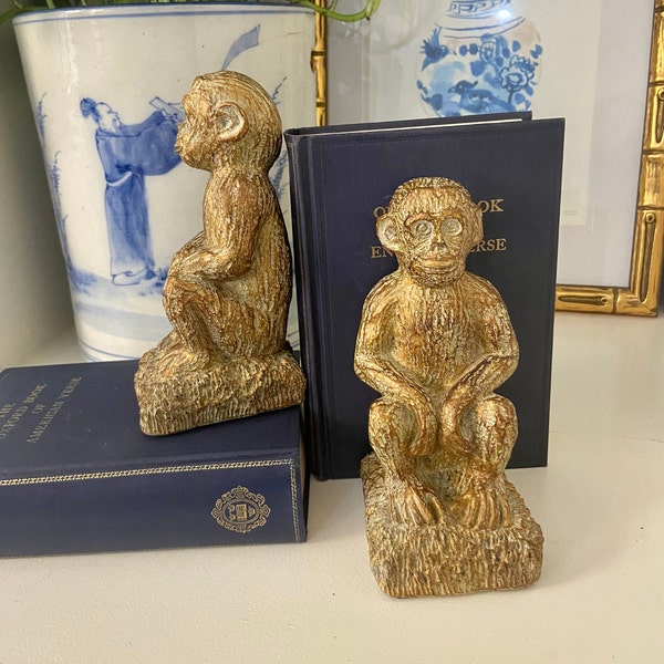 Monkey Bookends - Etsy
