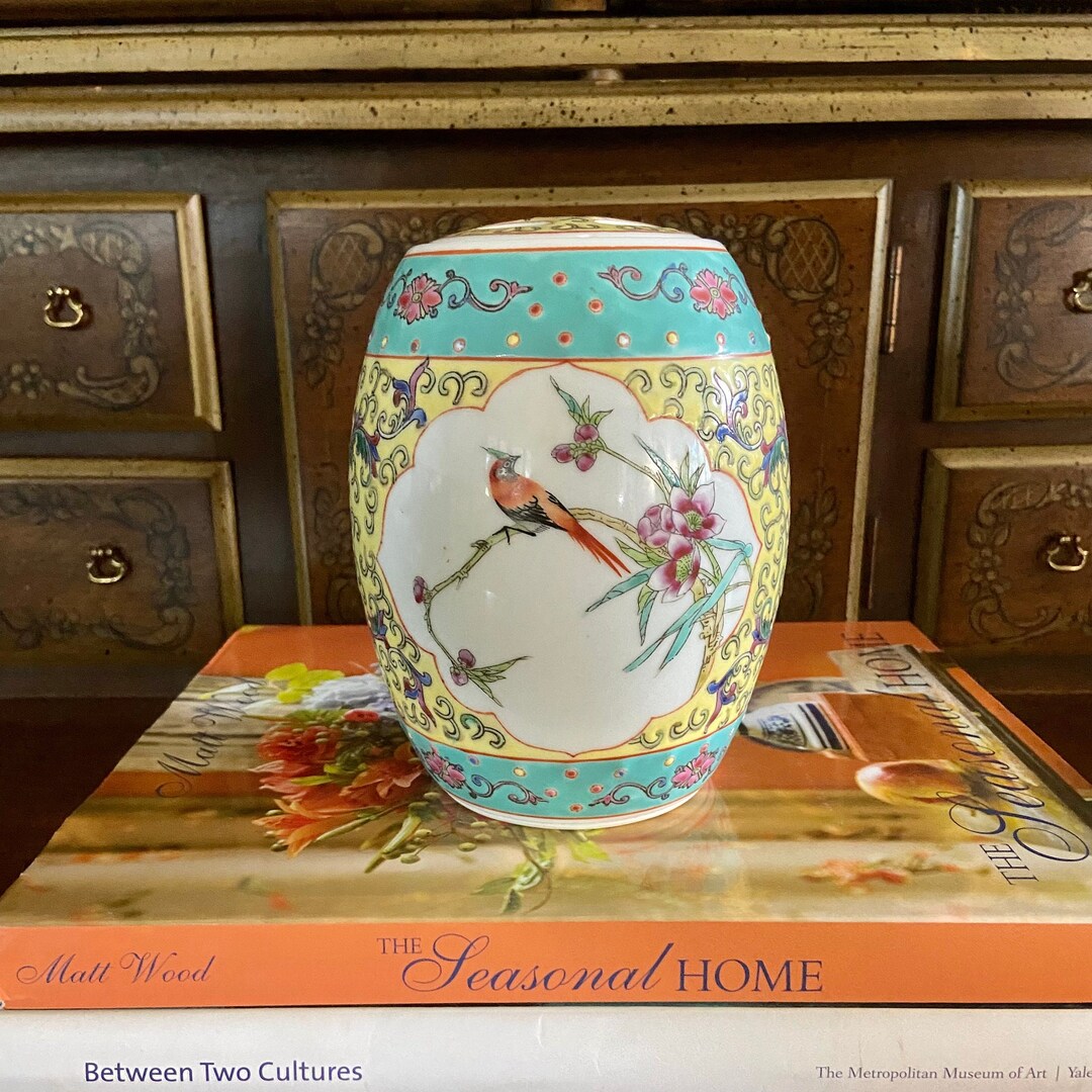Chinese Yellow / Turquoise Porcelain Mini Garden Stool Jar - Etsy