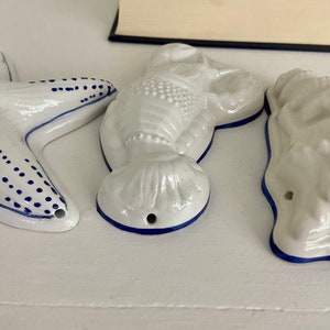 Italian Blue & White Ceramic Seashell Coastal Mold Wall Plaques - Etsy