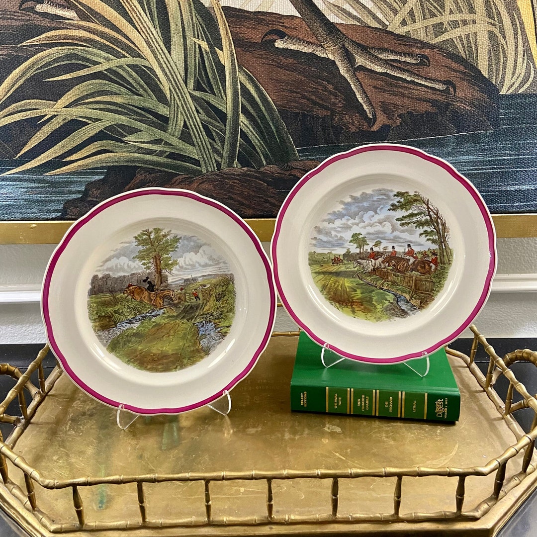 Pair of Spode Copeland Fox Hunt JF Herring 10.25" Dinner Plates - Etsy