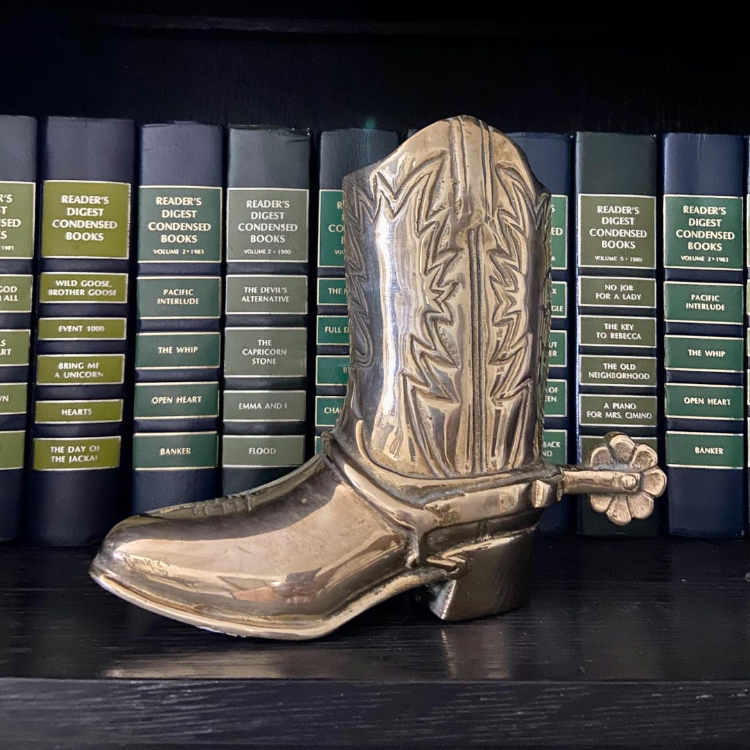 Large Brass Cowboy Boot With Spur - Etsy