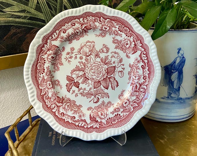 The Spode Archive Collection Regency Series 'british Flowers' Plate - Etsy
