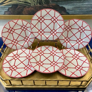 Set of 6 Ralph Lauren Red Pagoda Plates - Etsy