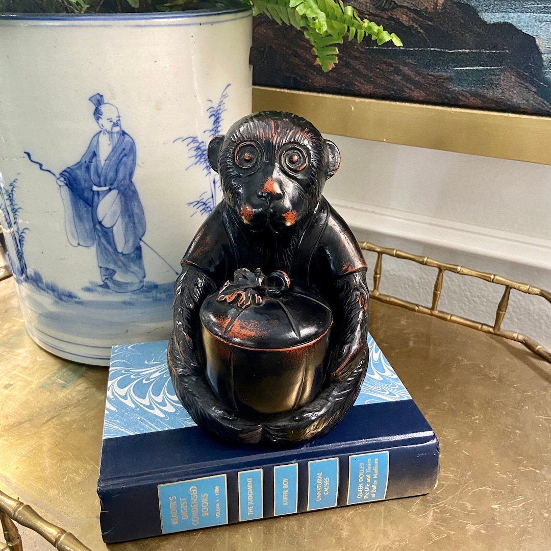 Vintage Fitz and Floyd Japan Ceramic Monkey Trinket Box - Etsy