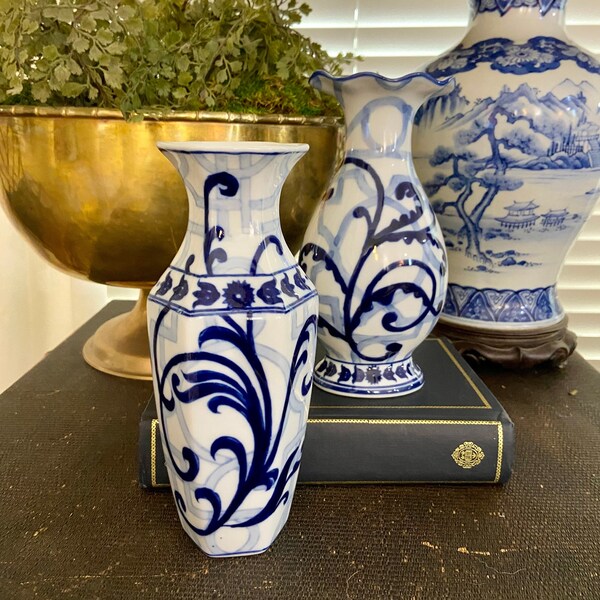 Bombay White and Blue Vases - Etsy