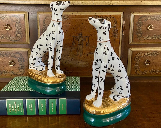 Pair of Staffordshire Style Dalmatian Mantel Dogs - Etsy