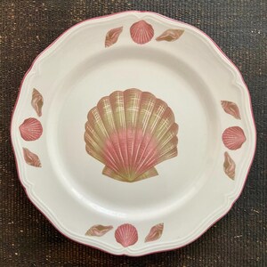 Set of 6 Pink / Tan Scallop Seashell Plates - Etsy