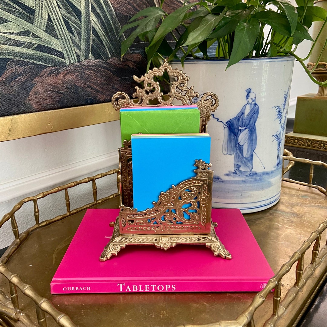 Vintage Brass Ornate Filigree Letter / Mail Sorter - Etsy