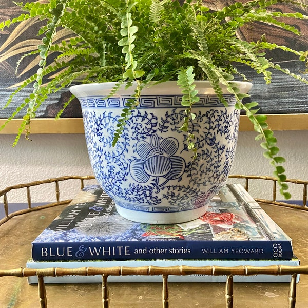 Blue and White Planter - Etsy