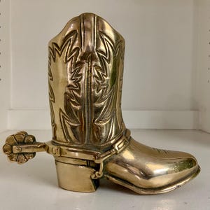 Large Brass Cowboy Boot With Spur - Etsy