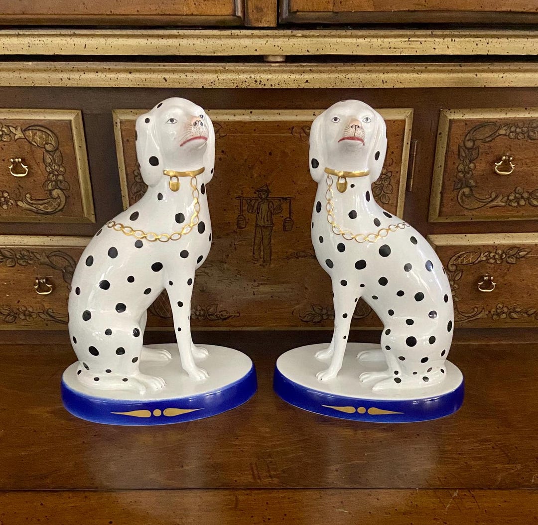 Large 10" Mottahedeh Made in Italy Staffordshire Style Dalmation Dogs ...