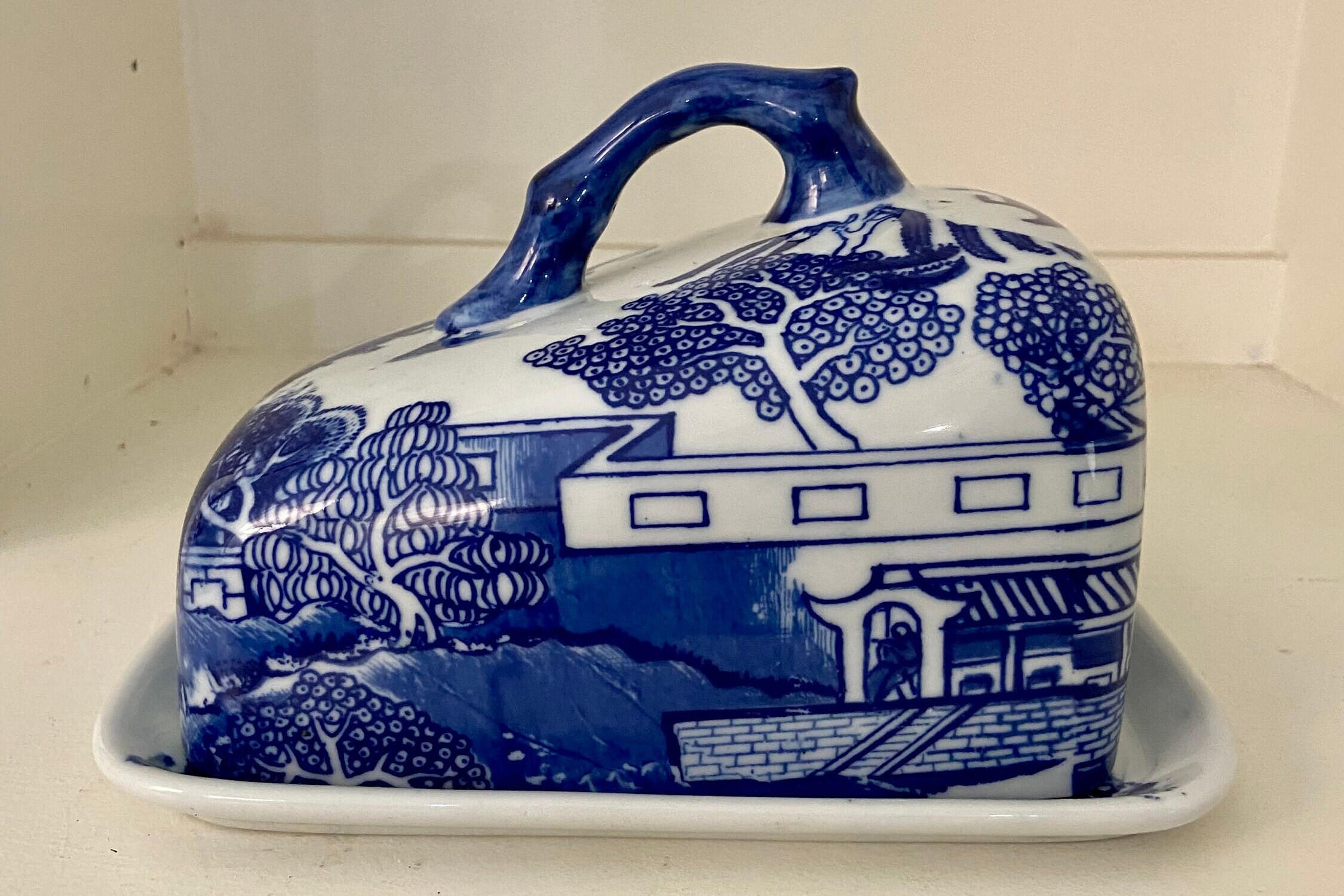 Large Victoria Ironstone Chinoiserie Cheese and Butter Keeper - Etsy