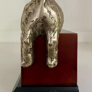 Vintage Brass Sleeping Rabbit on Wood Base - Etsy