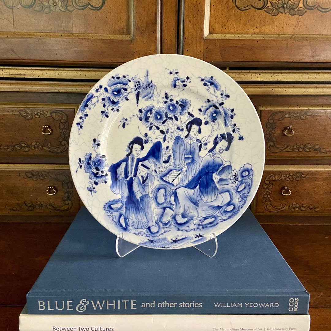 Chinoiserie Blue & White Decorative Plate - Etsy