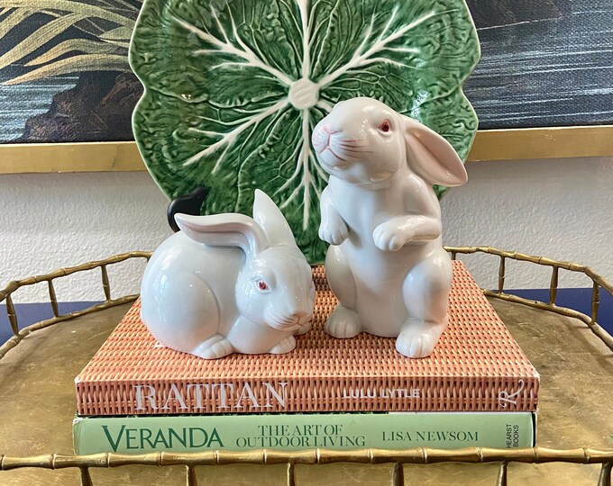 Pair of Fitz & Floyd Japan Porcelain Rabbits - Etsy