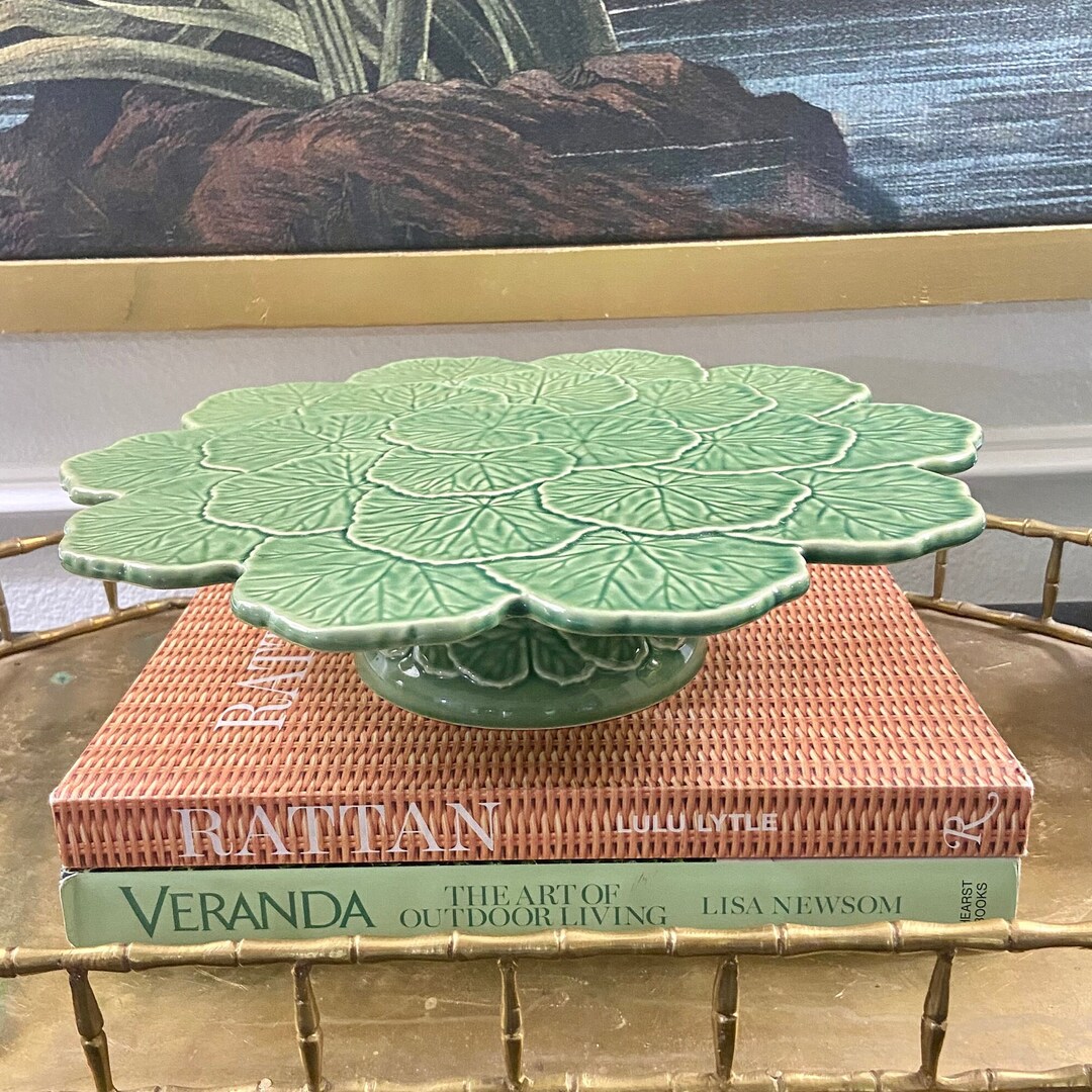 Bordallo Pinheiro Geranium Leaf 13.25 Pedestal Cake - Etsy