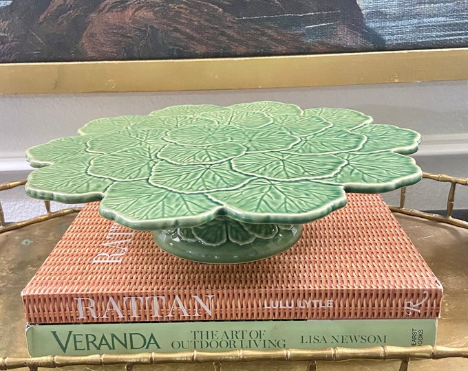 Bordallo Pinheiro Geranium Leaf 13.25" Pedestal Cake Stand - Etsy