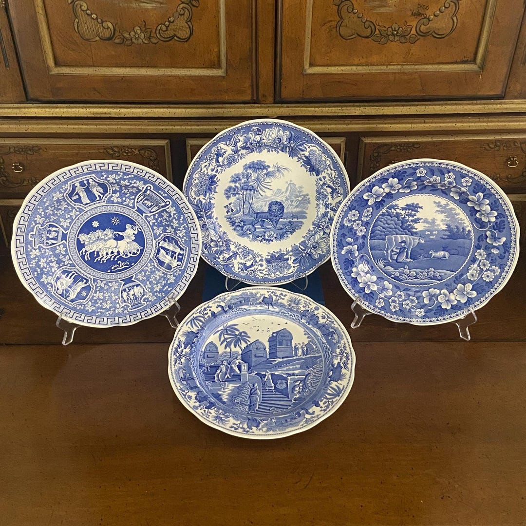 Set of 4 Spode Blue Room Collection Plates - Etsy