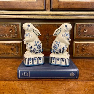 Vintage Takahashi Porcelain Bunny Rabbit Bookends - Etsy