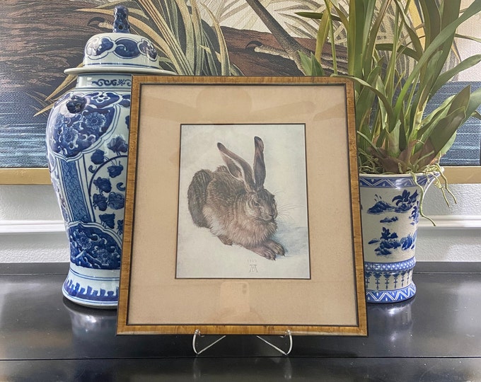Albrecht Durer 'young Hare" Rabbit Print With Burled Wood Frame - Etsy