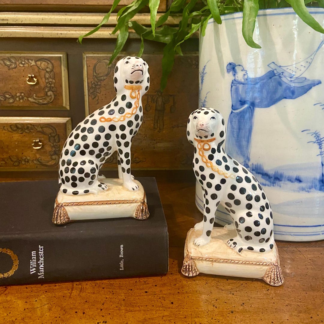 Pair of Staffordshire Style Dalmation Mantel Dogs - Etsy