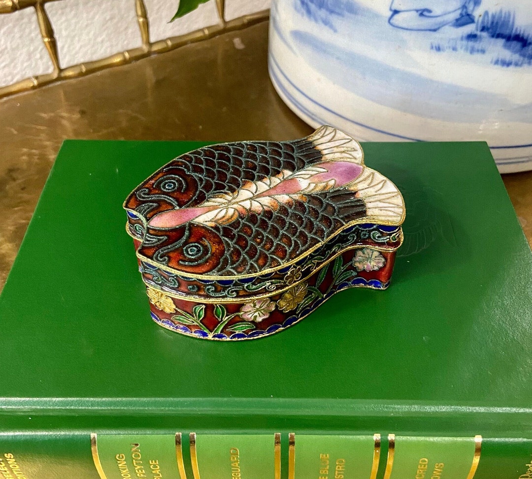 Cloisonné Fish Trinket Box - Etsy