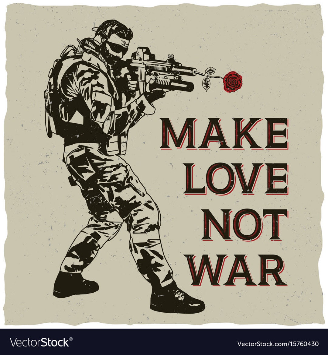 Make-love-not-war-poster-vector - Etsy