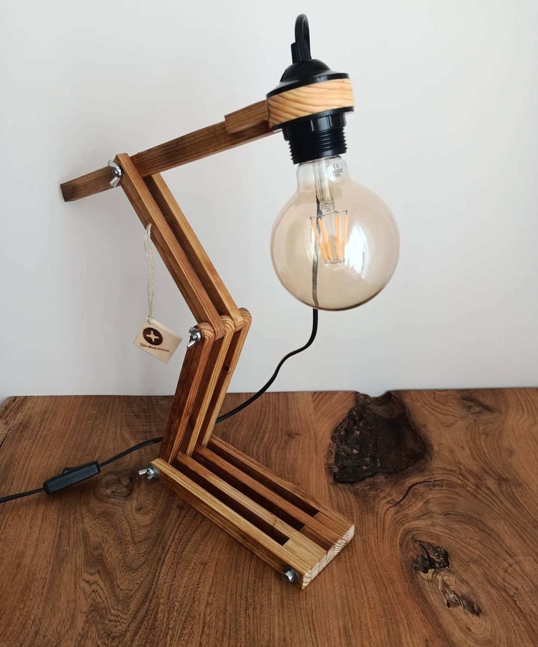 Wooden Reading Lamp Wooden Lampshade Desk Lamp Living Room - Etsy