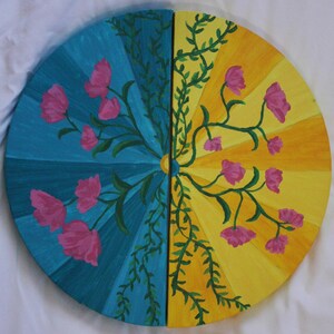 Half Circle Acrylic Paintings Set "two Halves Make a Whole" Hand ...