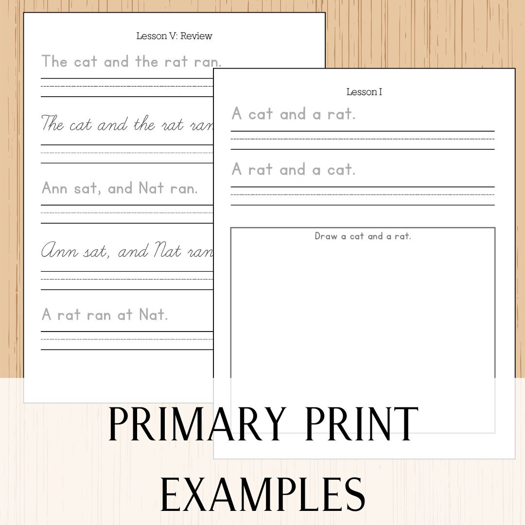 Mcguffey's Primer Copywork: D'nealian & Primary Print Versions - Etsy