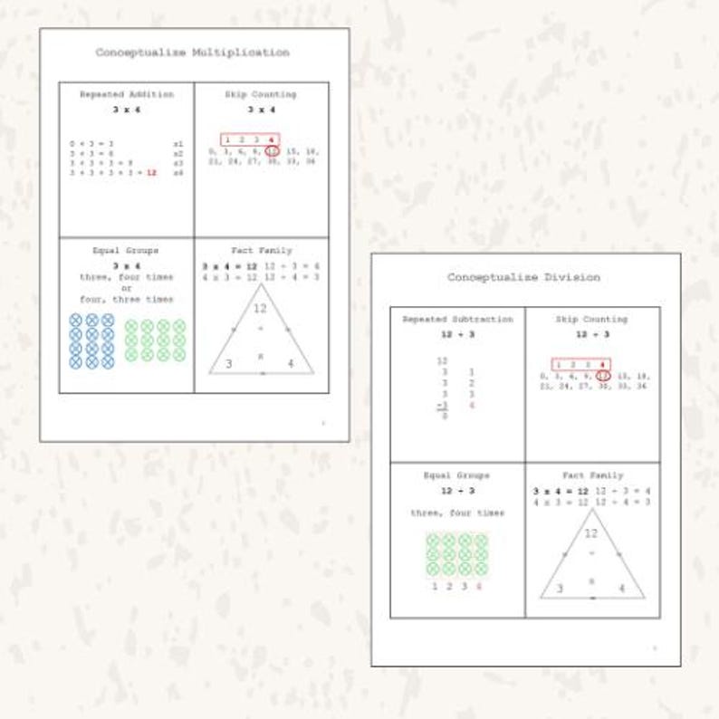 Multiplication & Division: Weekly Math Facts Workbook Level 1 - Etsy
