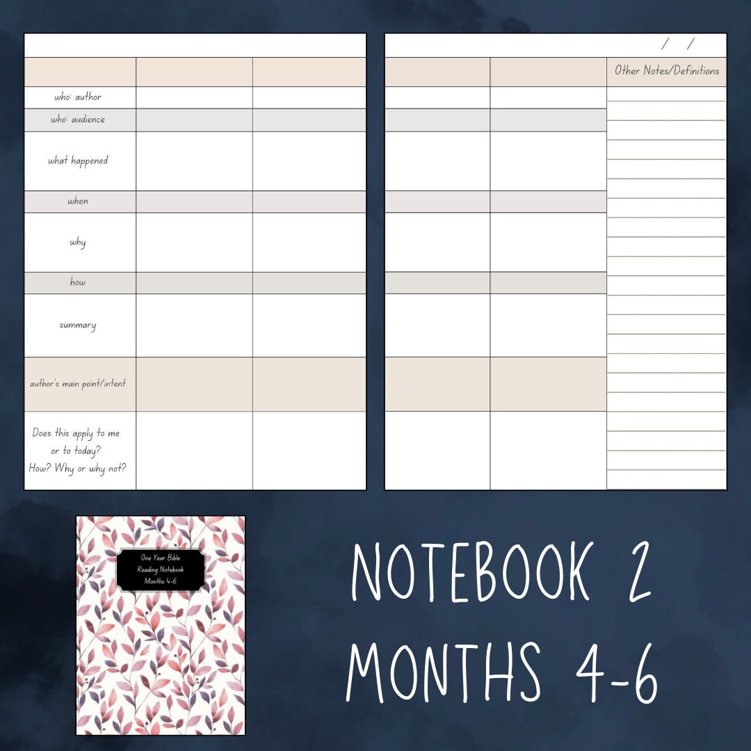 One Bible, One Year, 4 Perspectives: Reading Plan & Printable Notebooks - Etsy