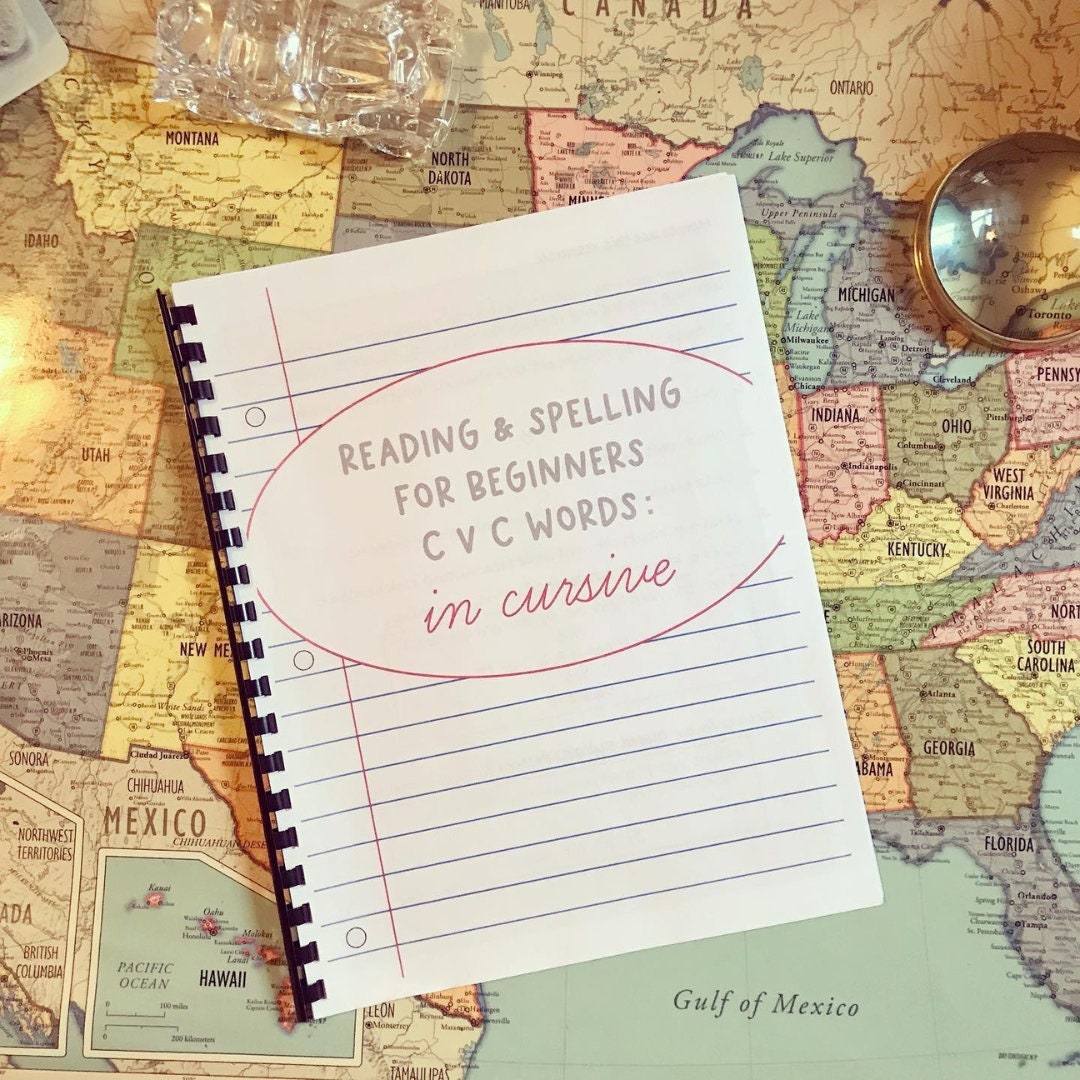 CVC Reading, Spelling & Handwriting: CVC Words in D'nealian Cursive - Etsy