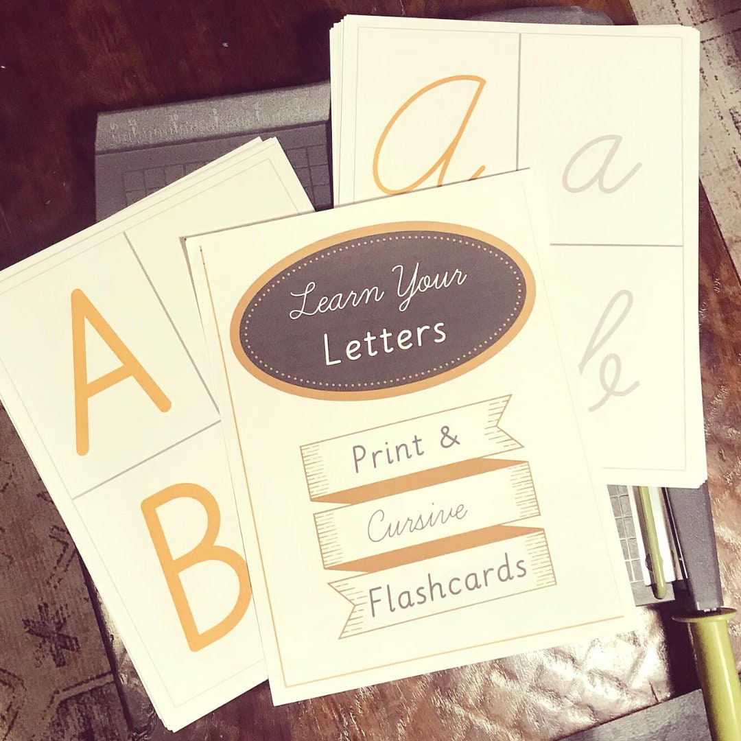 Alphabet and Phonogram Flashcards in D'nealian Print, Type, & Cursive ...