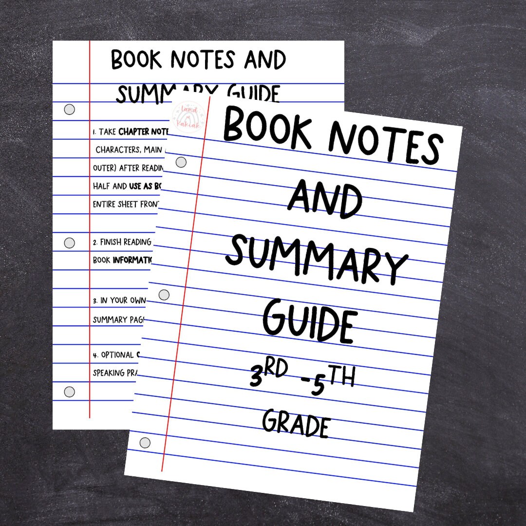 Book Notes & Summary Guide - Etsy