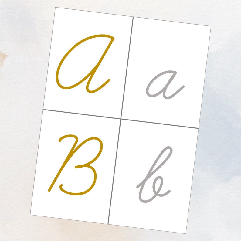 Alphabet and Phonogram Flashcards in D'nealian Print, Type, & Cursive ...