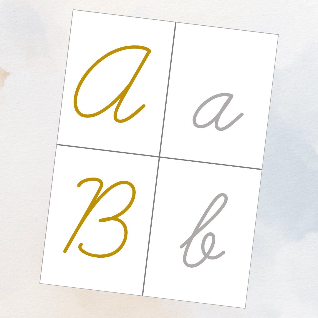 Alphabet and Phonogram Flashcards in D'nealian Print, Type, & Cursive ...
