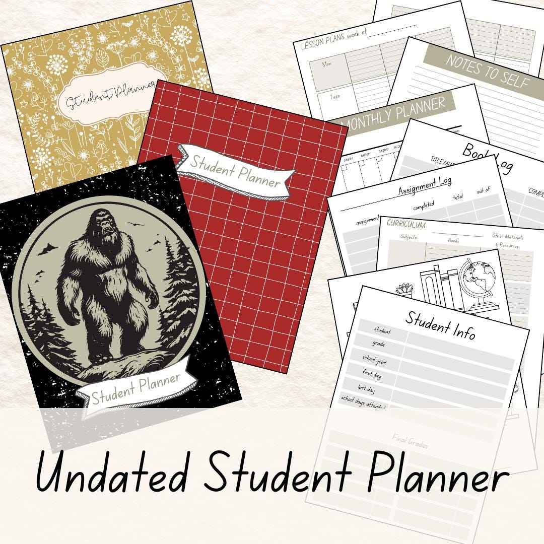 Printable Undated Student Planner - Etsy