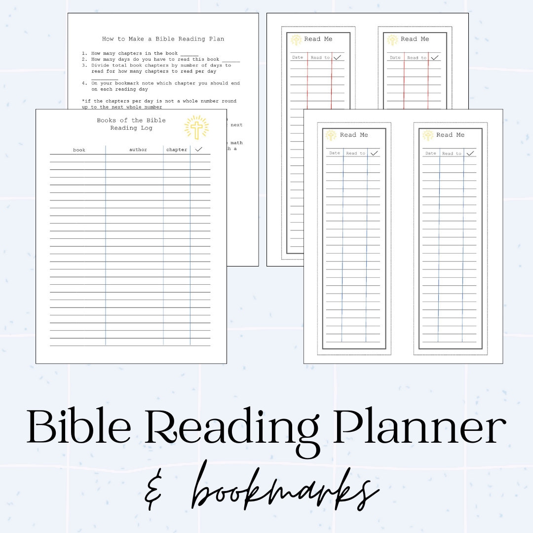Make a Bible Reading Plan: Log & Bookmarks - Etsy