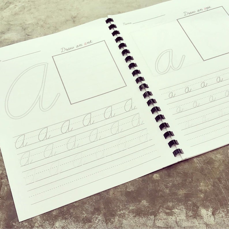 The Alphabet: D'nealin Cursive Handwriting Practice - Etsy