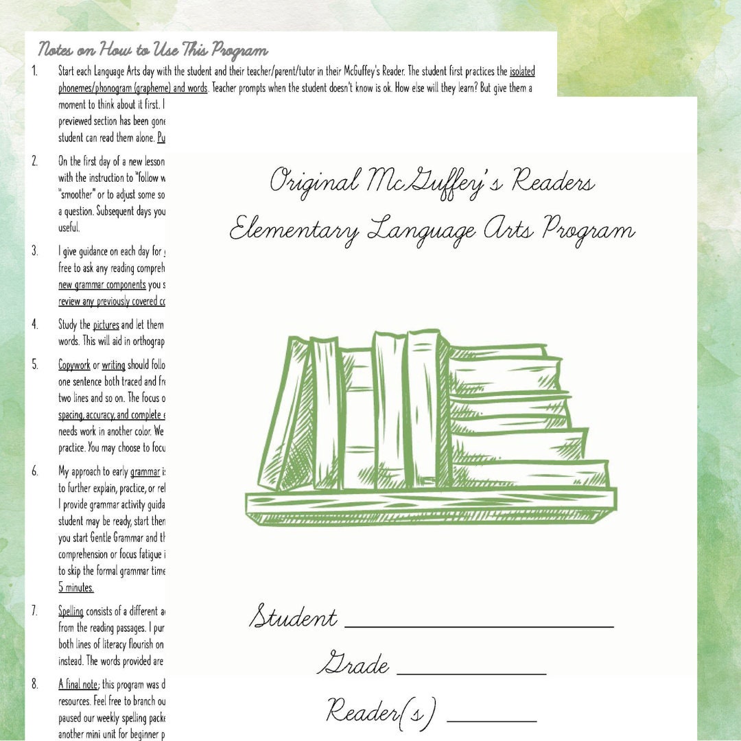 Language Arts 1st-6th Plan: Original Mcguffey's Readers Based (color ...