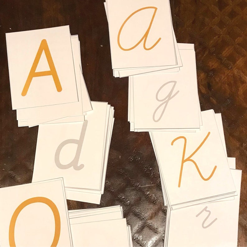 Alphabet and Phonogram Flashcards in D'nealian Print - Etsy