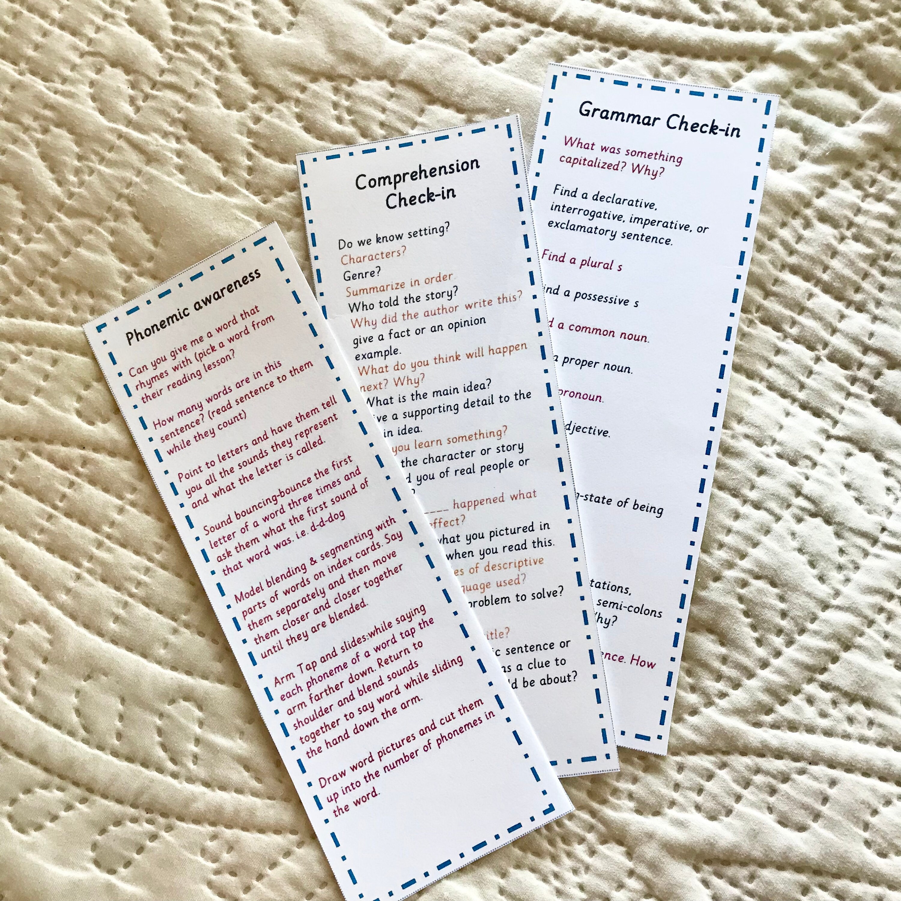 Language Arts Bookmarks - Etsy